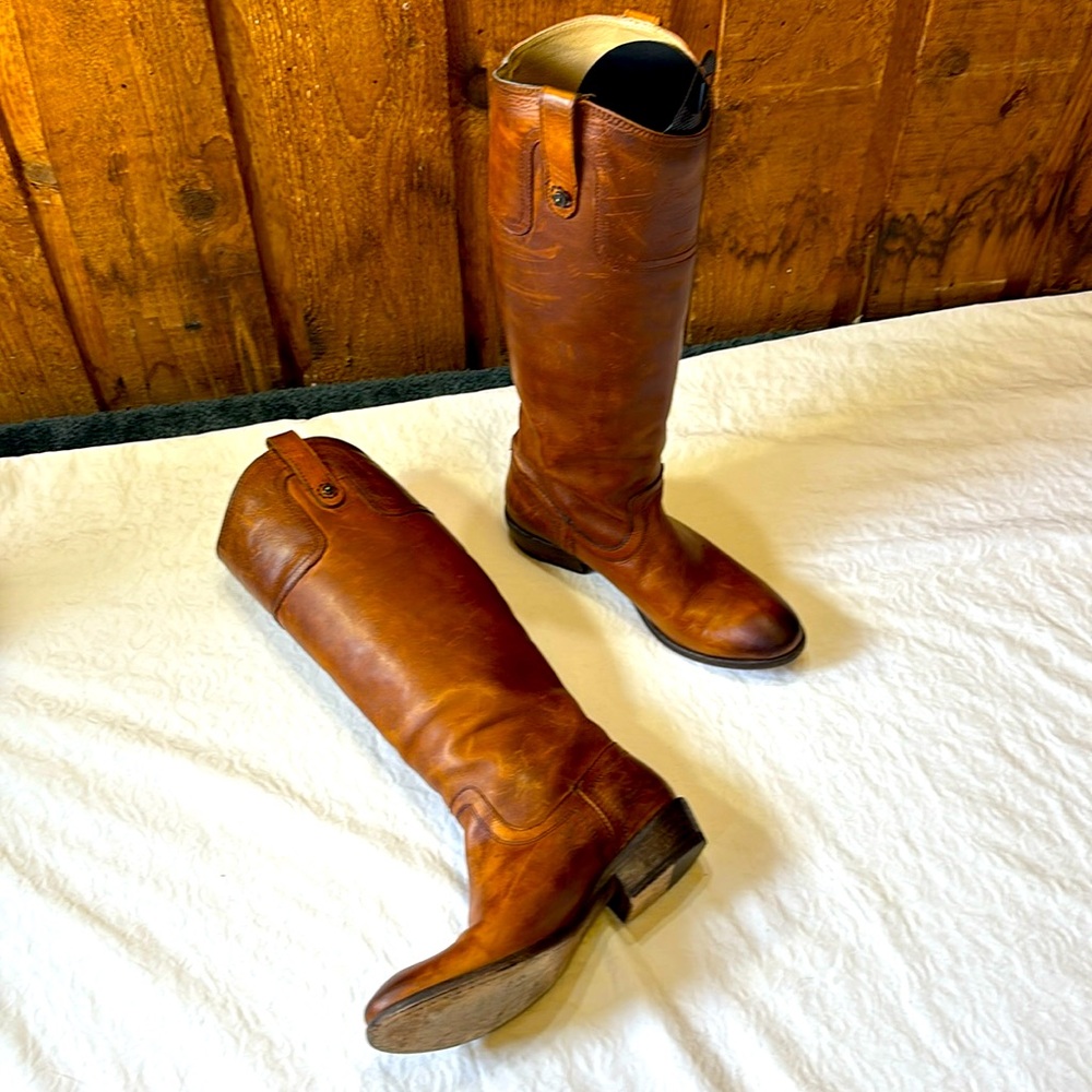 Frye Carson Riding Boots Button, Tall Pull-On, Cognac… - Gem